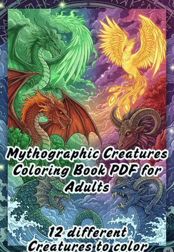 Free Mythical Creatures Fantasy Coloring Page PDF