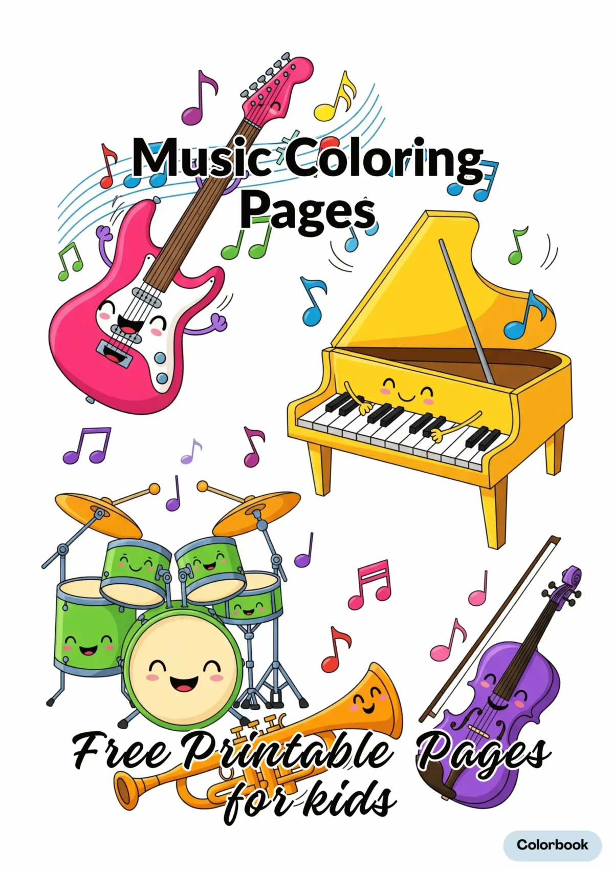 Free Printable Music Coloring Book Kids | ColoringBooksPDF.com